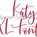 Extra Large Katy Script Machine Embroidery Font Monogram Alphabet - 3 ...