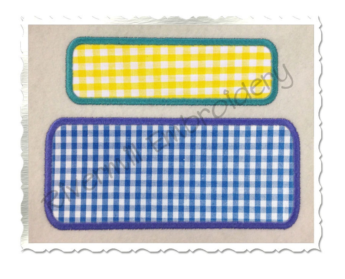 Applique Rectangle Name Tag Frame Machine Embroidery Design - Etsy