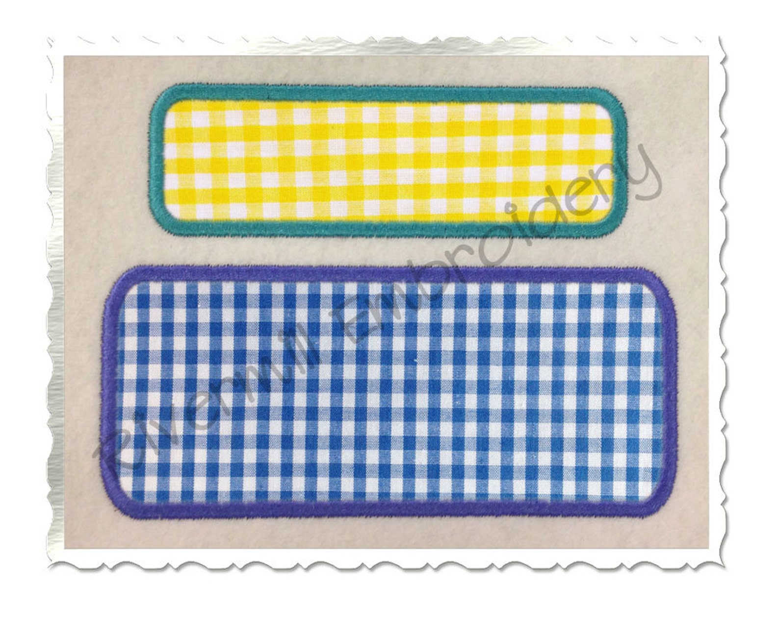 Applique Rectangle Name Tag Frame Machine Embroidery Design 6 Sizes - Etsy