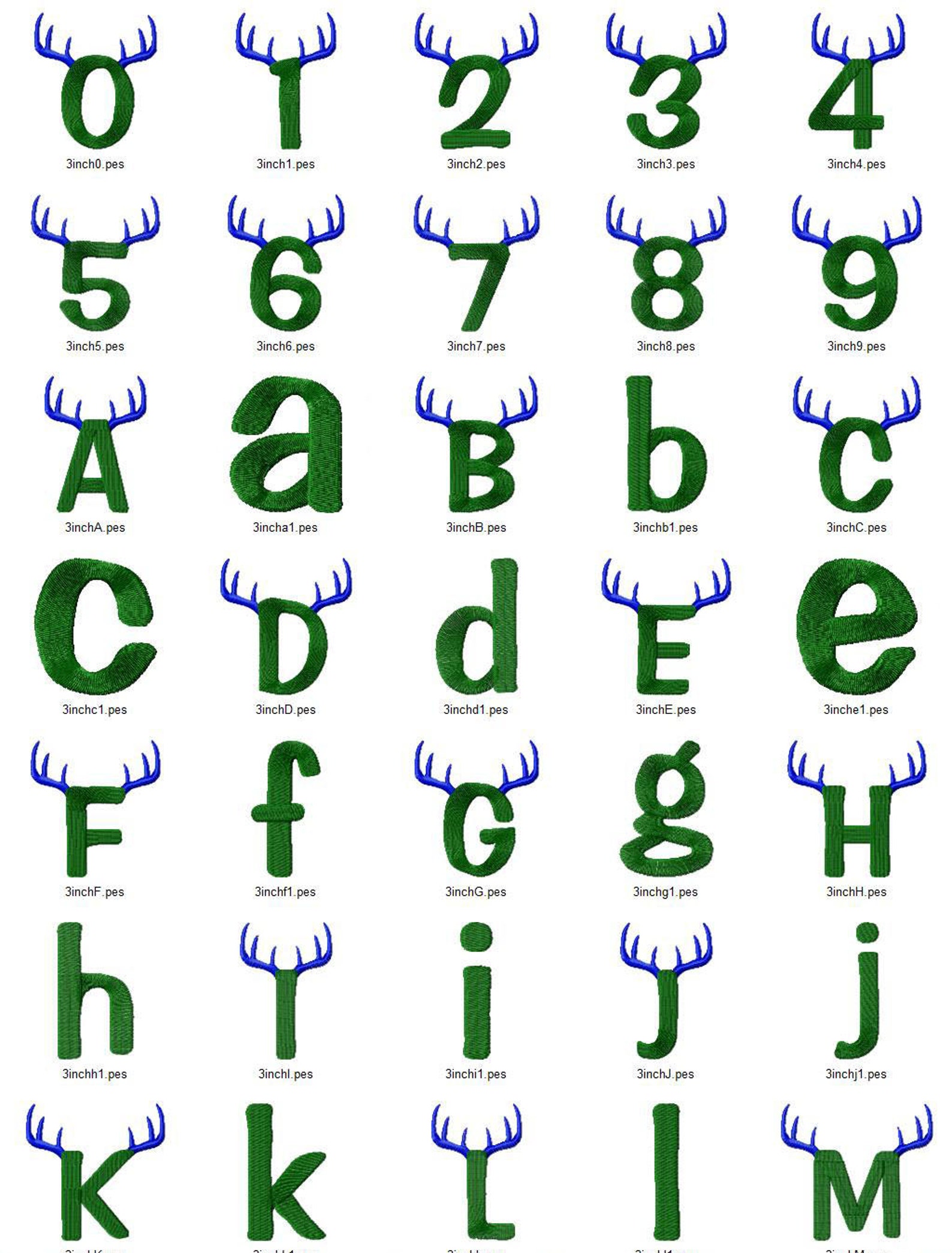 Antlers Alphabet Machine Embroidery Font Alphabet - 3 Sizes - BX Files ...