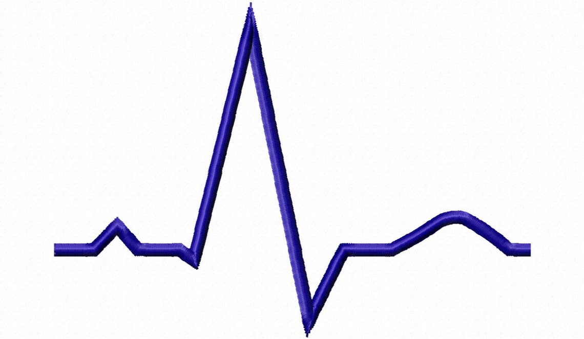 Heartbeat Line Machine Embroidery Design 4 Sizes | Etsy
