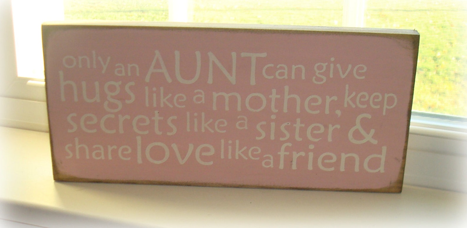 Aunt sign. Hand painted wood sign board. Aunt gift. Only an | Etsy