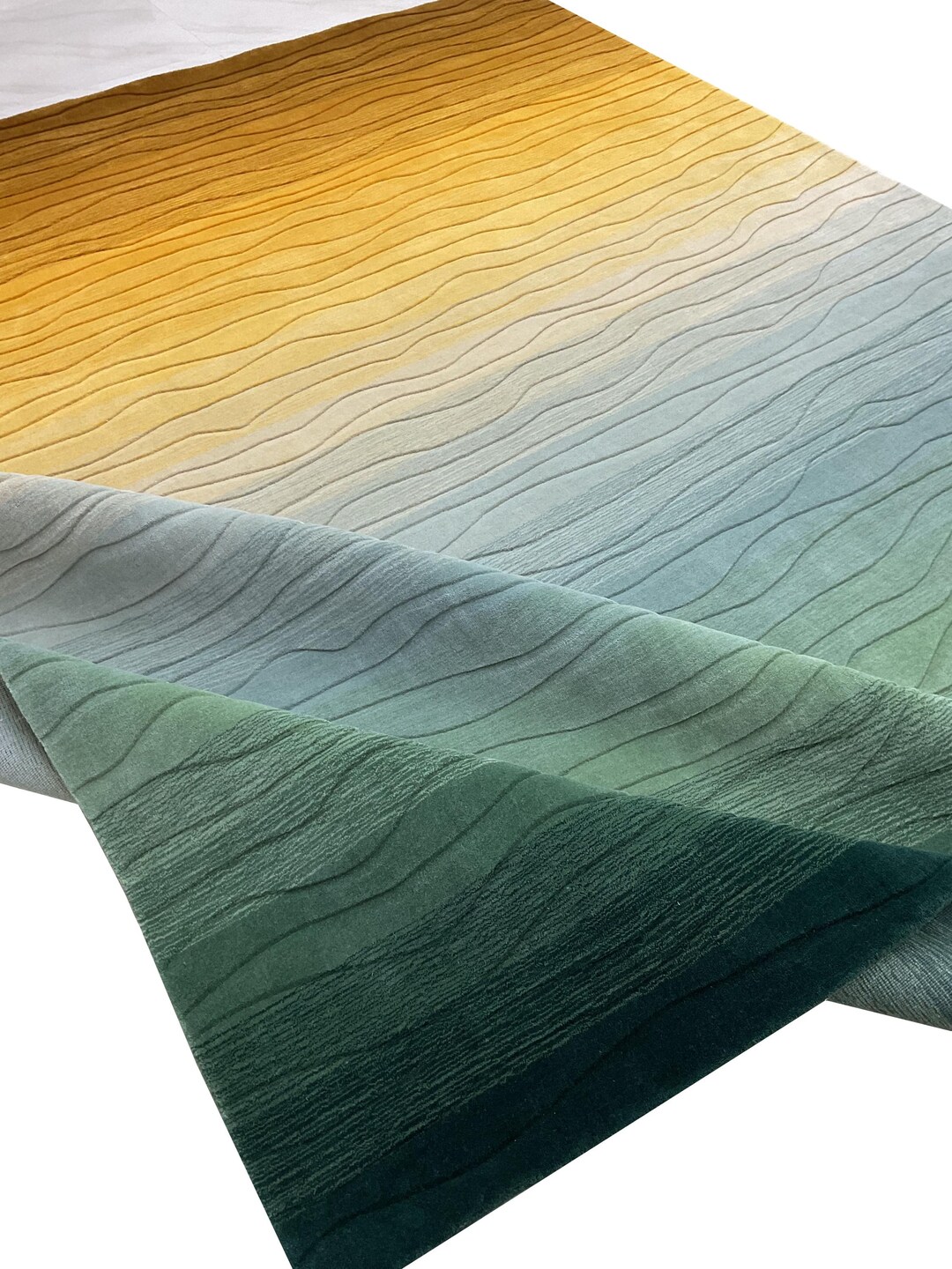 Handmade Rambo Green Multi Handloom Rug – Modern Gradient Design, 8x10 ...