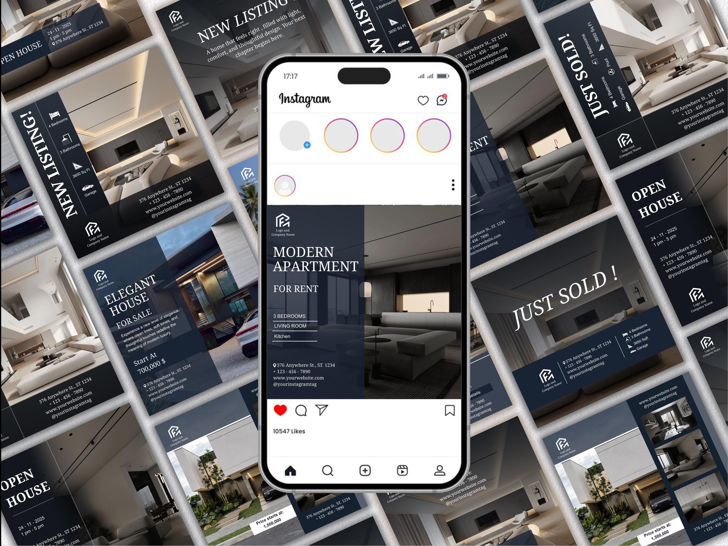 Realtor Instagram Post Templates, Modern Real Estate Marketing (canva ...