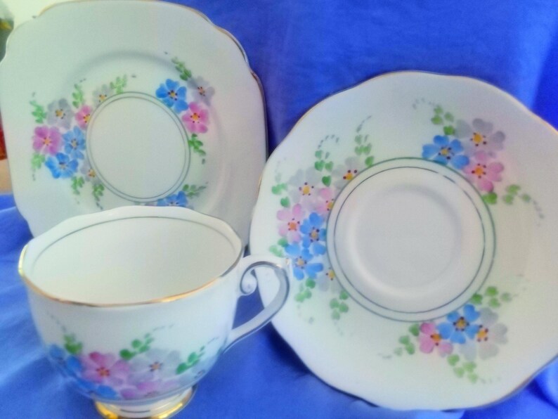 Roslyn Han Pinted Bone China Trio.....cup Saucer and Cake Plate - Etsy ...