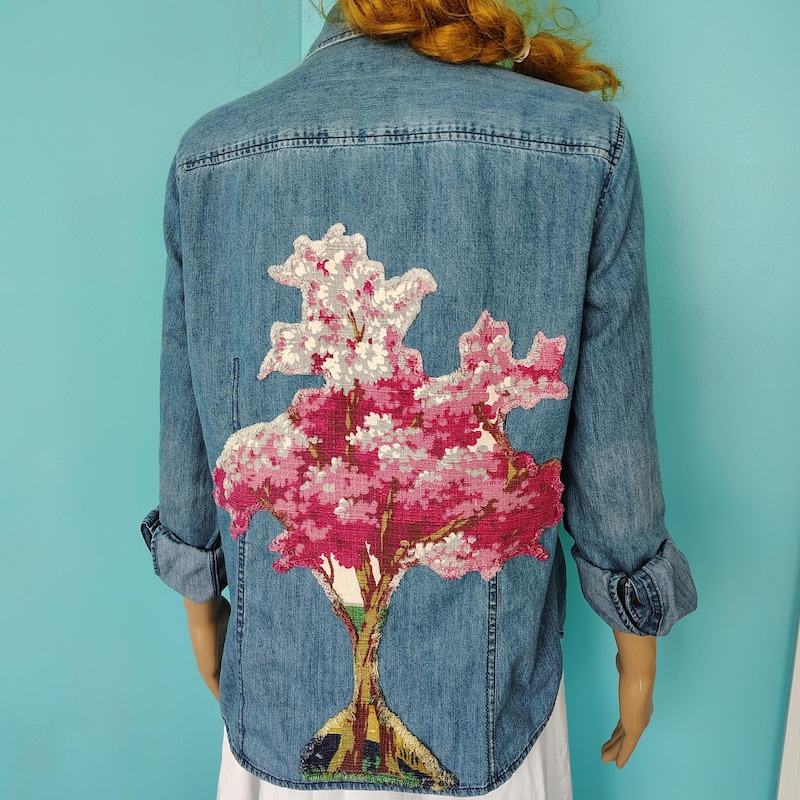 Upcycle Denim Sweatshirt - Etsy