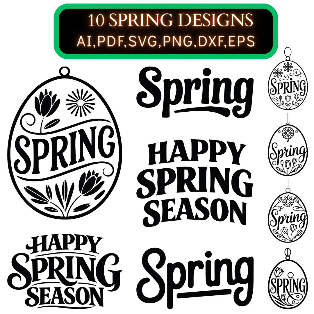 Spring SVG Bundle, Floral Easter Designs (digital Files) - Etsy
