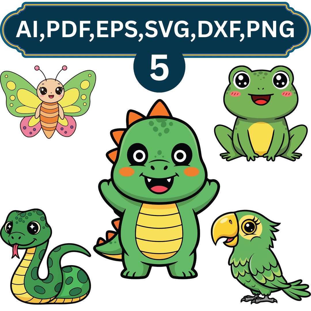 Safari Animals Clipart PNG SVG Bundle, Cute Watercolor Nursery Art ...