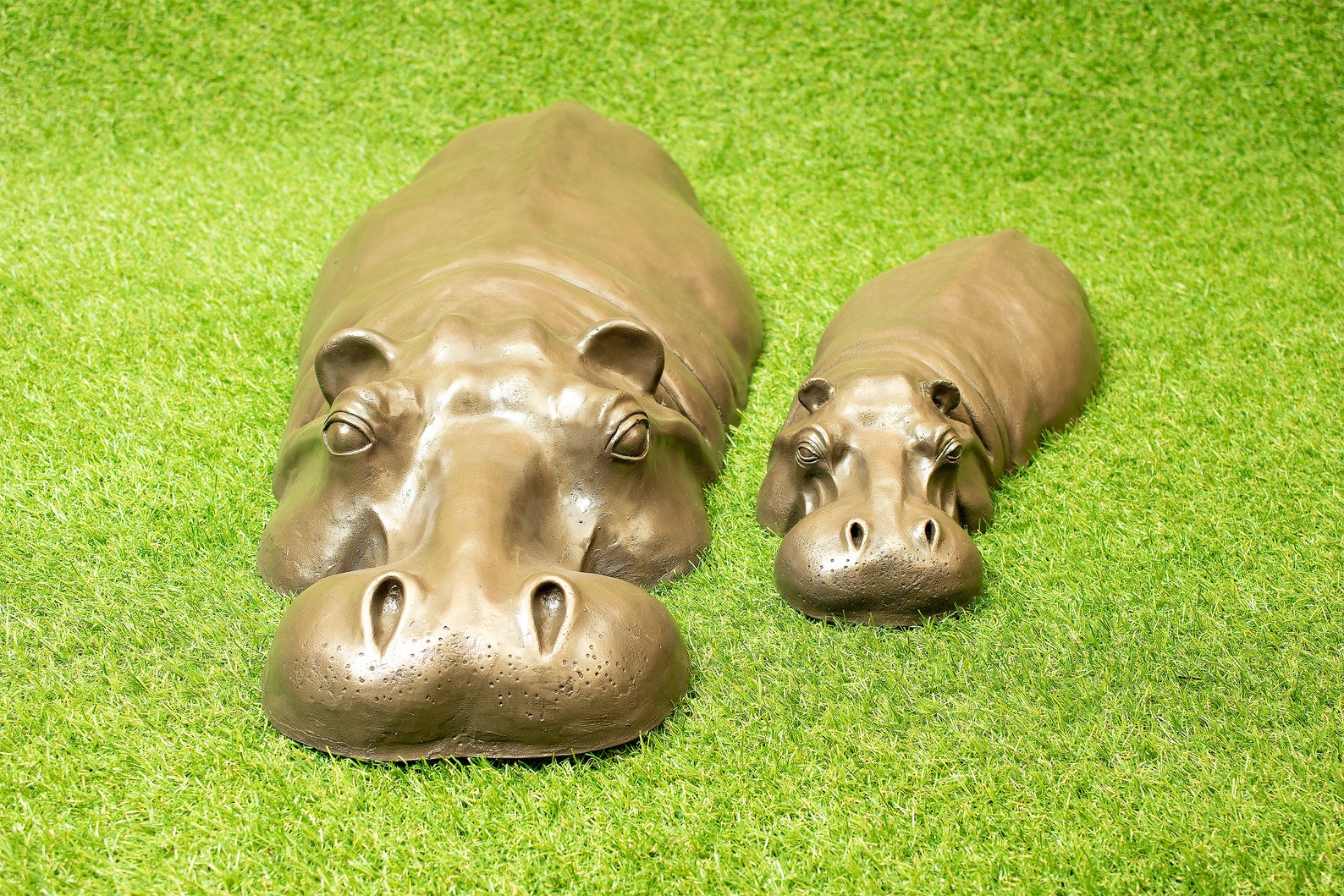 Hippo Garden Ornaments Hippopotamus Metal Yard Art Resin/ | Etsy