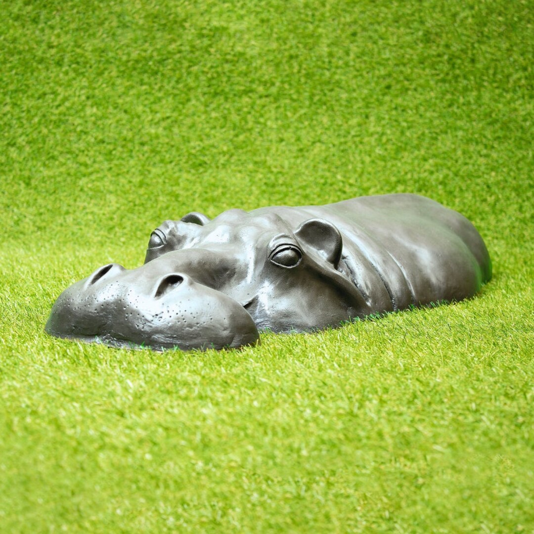 Resin Aluminium Lawn Decor, Hippo Garden Art Sculpture, New Garden ...