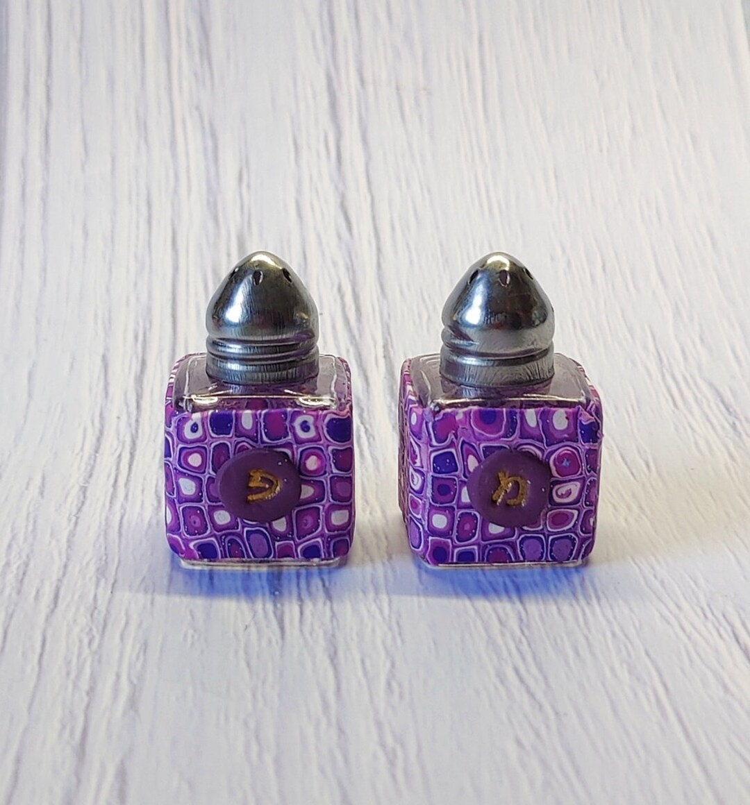 Handmade Purple Mini Glass Salt and Pepper Shakers - Unique Table Decor ...