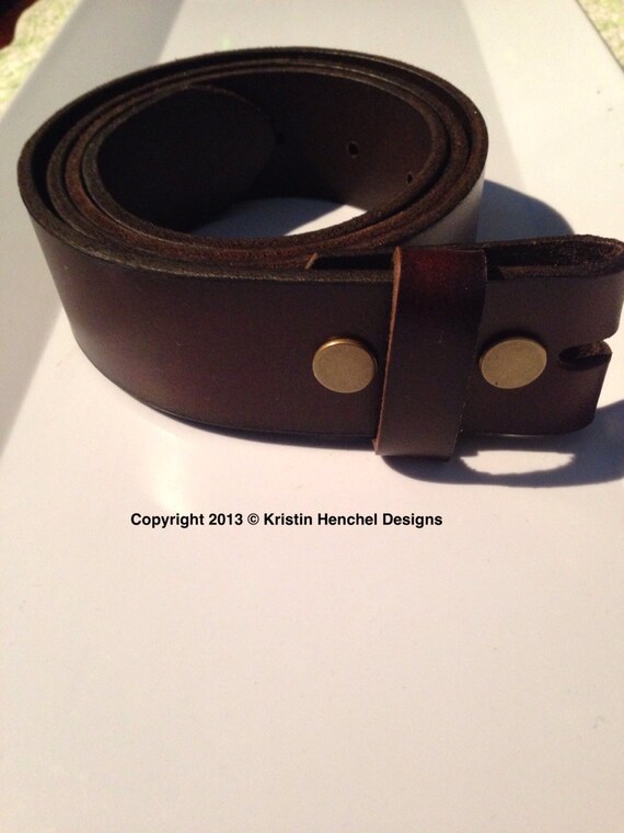 Brown full grain leather strap/snap belt sizes XS-L | Etsy
