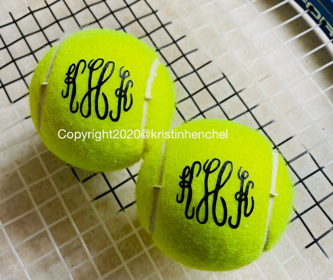 Monogram Personalized Custom Tennis Balls Set of 3 Script Monogram - Etsy