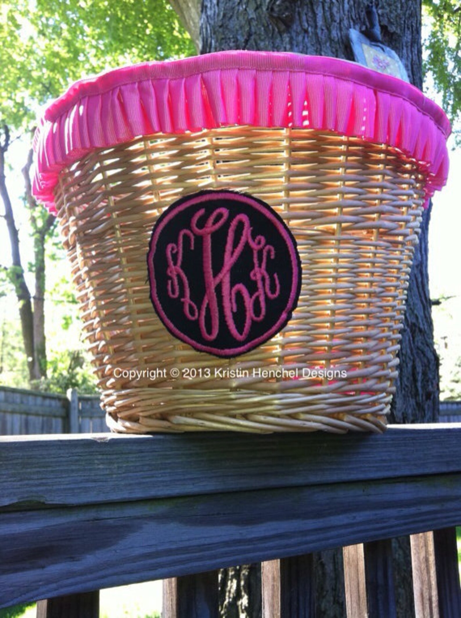 Monogrammed Wicker/straw Bike Basket With Leather Straps and - Etsy