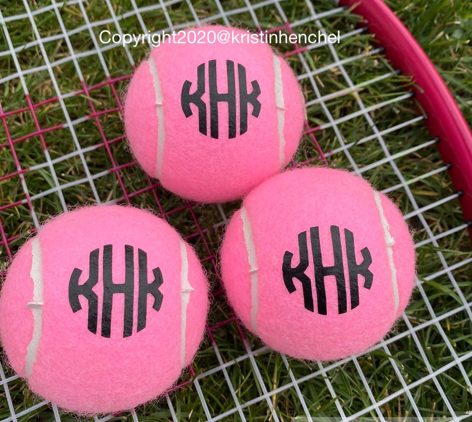 Monogram Personalized Custom Pink Tennis Balls Set of 3 6 9 - Etsy