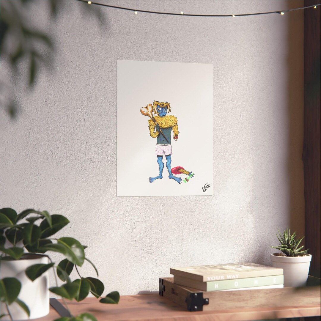 Caveman Hand-drawn Character Poster Fine Art Poster | Primitive ...
