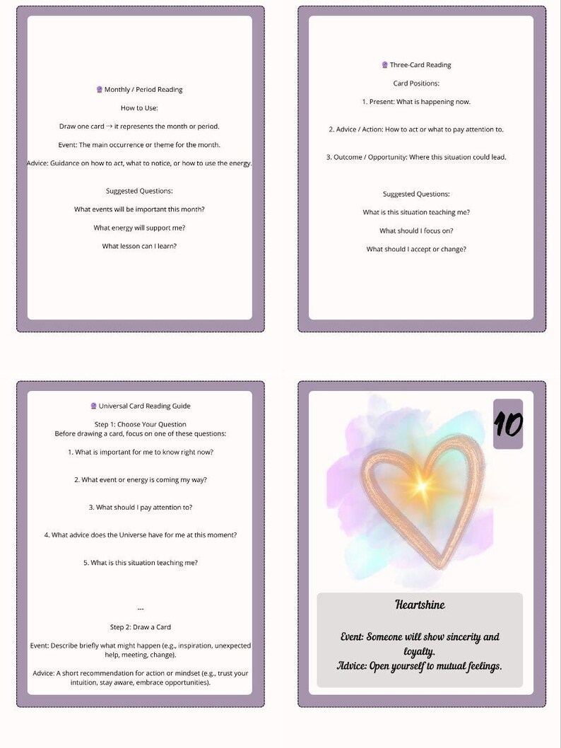 Unique Handmade Ritual Cards (printable) - Etsy