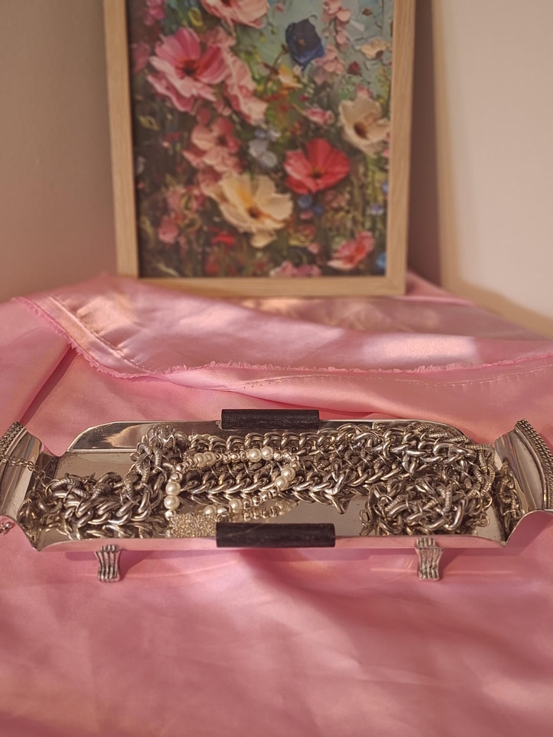 Ranleigh Art Deco Silver Plated Vanity Tray, Wooden Handles - Etsy
