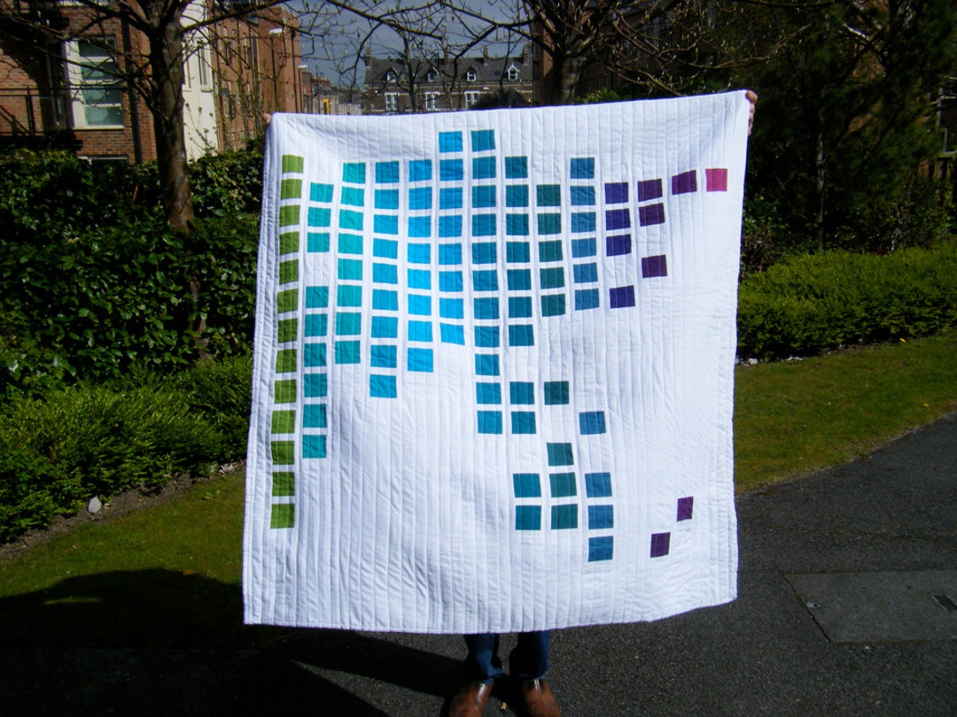 World Map Quilt Lap Quilt Thor Blanket in Blue Green Purple - Etsy