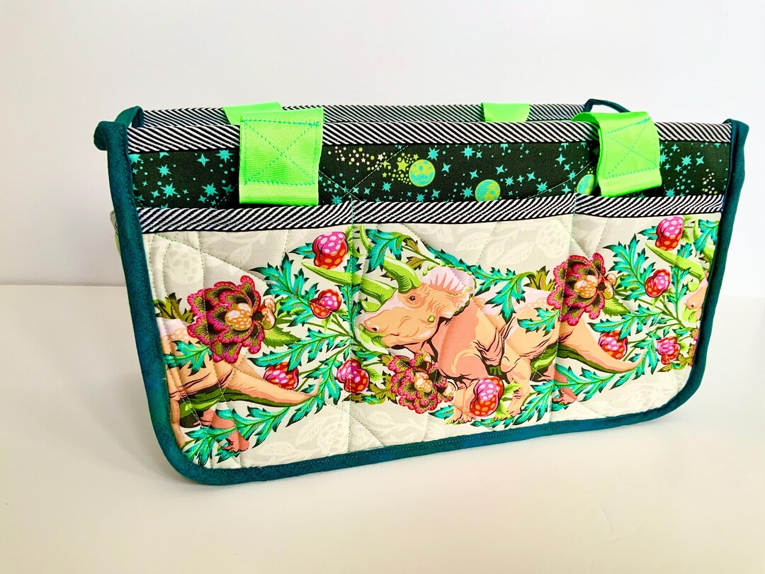 Tula Pink Fabric Caddy Bag: ROAR Dinosaur Print, Crafter's Tool ...