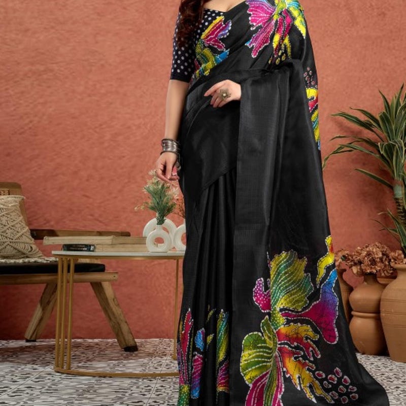 Black Tussar Blouse - Etsy