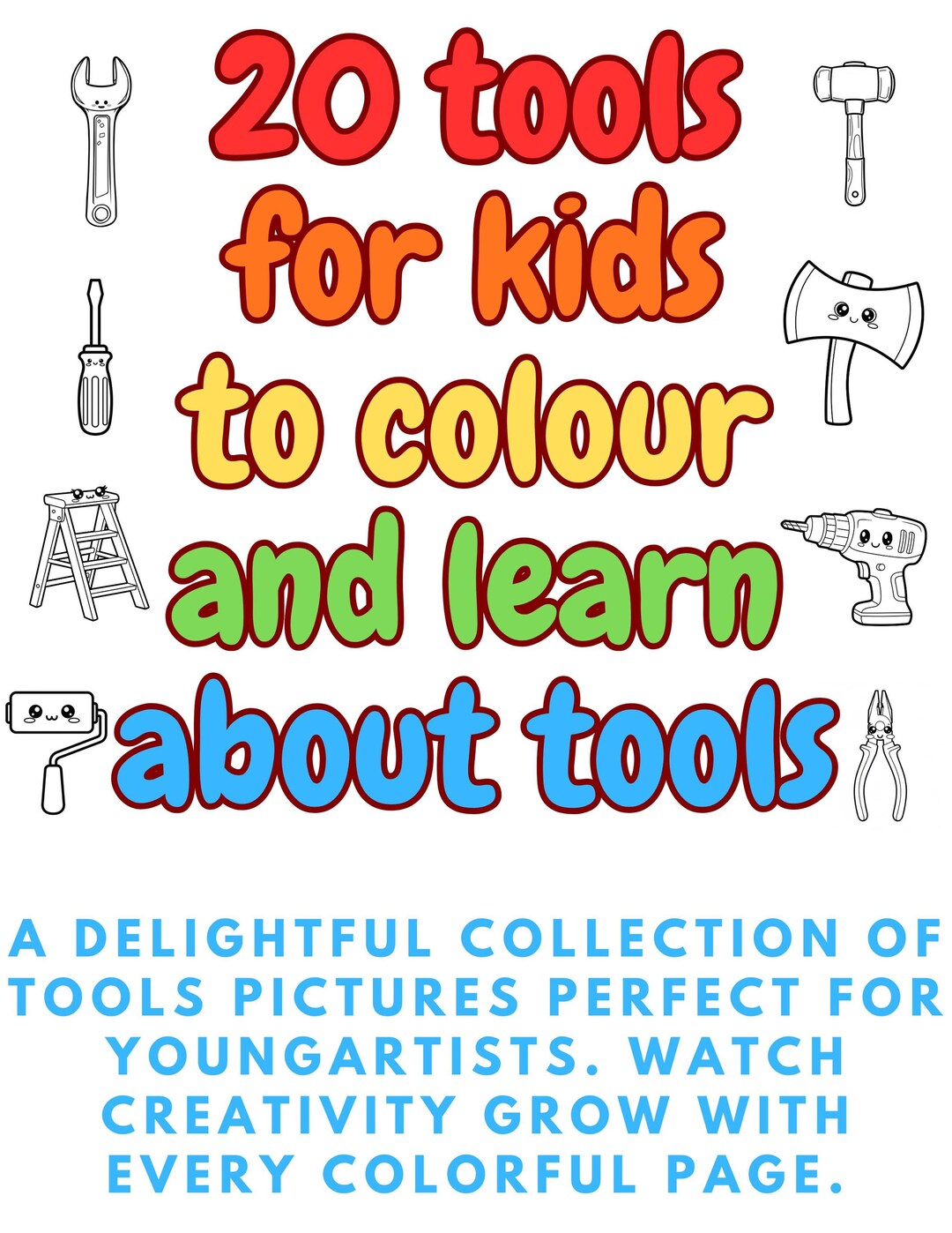 20 Tools for Kids to Colour and Learn About Tools - Etsy
