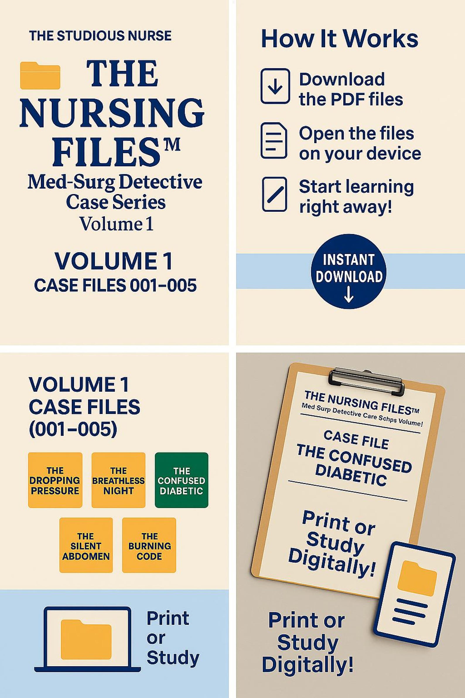 Nursing Case Files Bundle | Med-surg Scenarios, RN Study Guides ...