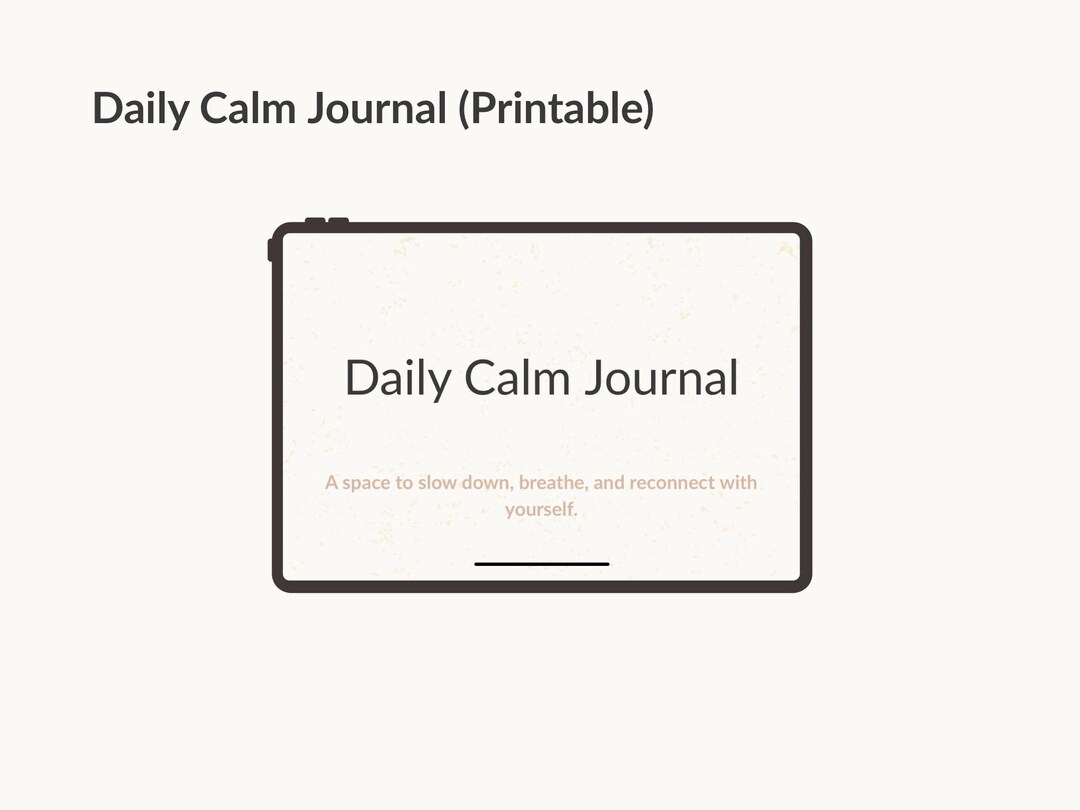 Daily Calm Journal Printable | Mindfulness & Self-care Workbook - Etsy