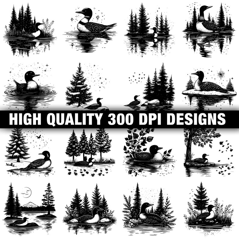 115+ American Loon Bundle, Loon Designs, Instant Download Png, Dxf, Eps ...