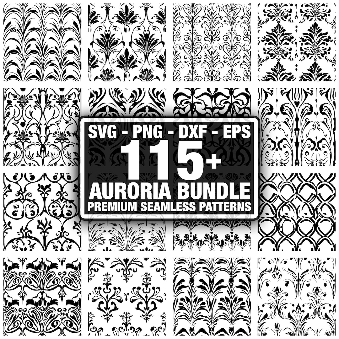 Auroria Art Nouveau Seamless Pattern SVG Bundle | Elegant Vintage ...