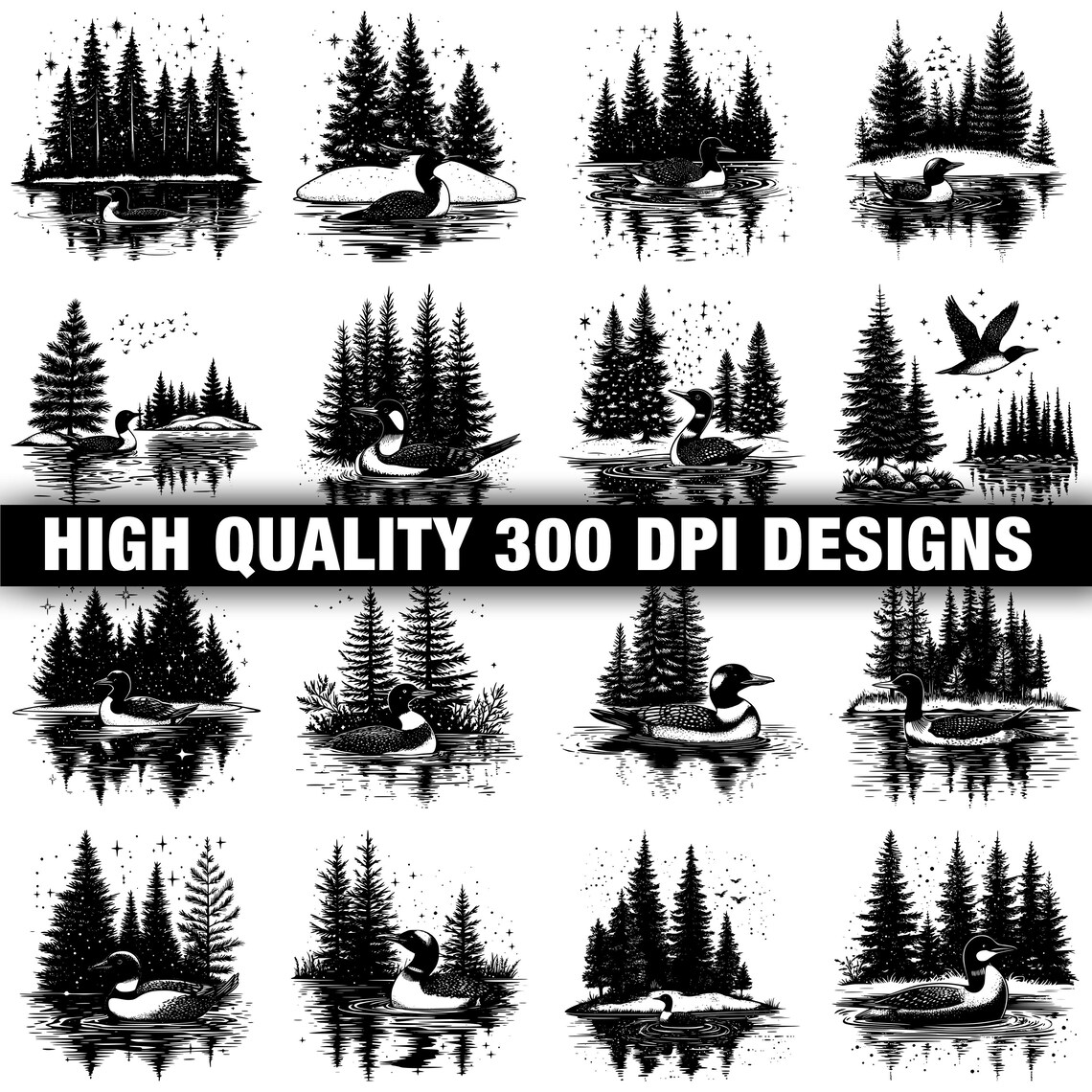 115+ American Loon Bundle, Loon Designs, Instant Download Png, Dxf, Eps ...