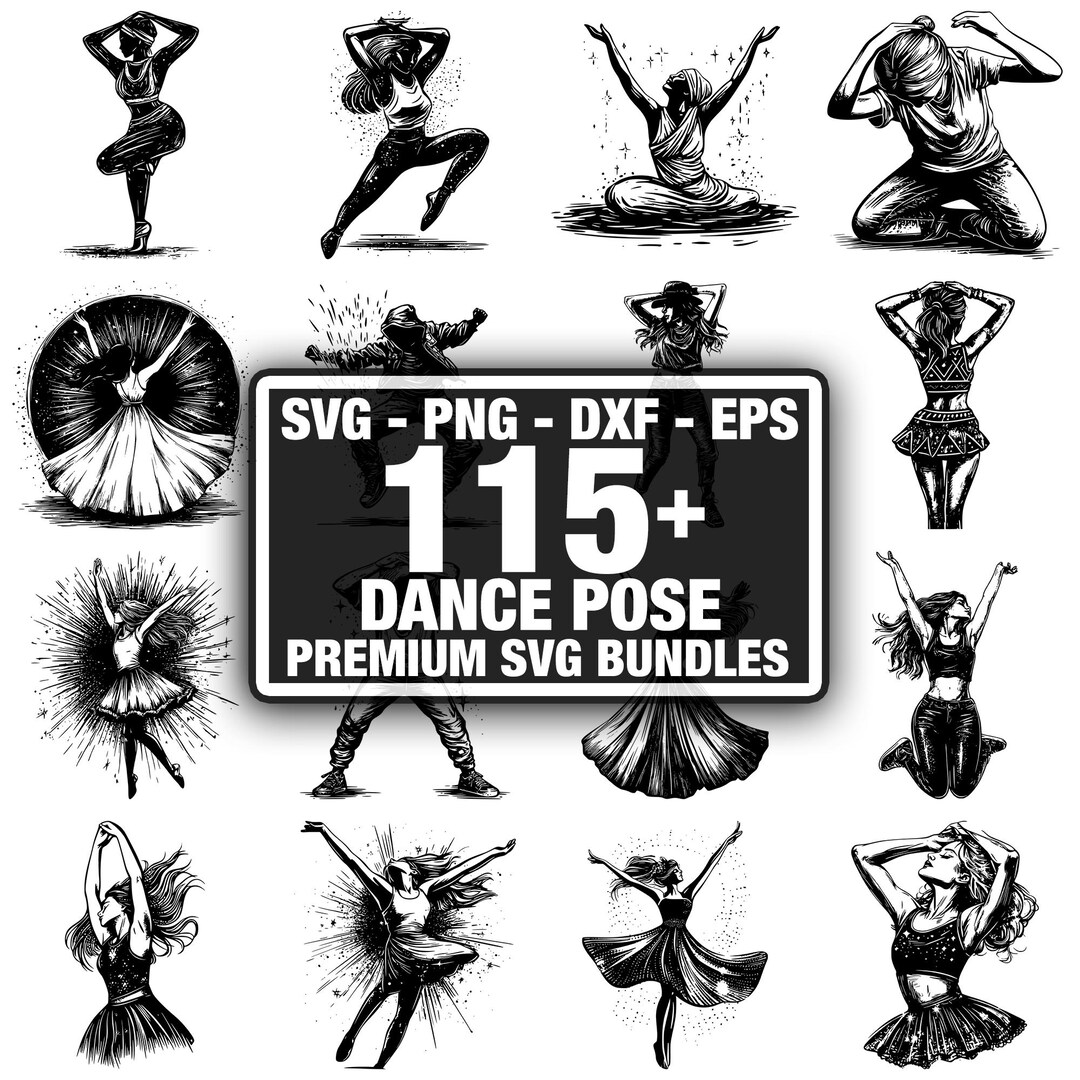 115+ Dance Pose Bundle, Elegant Movement Designs, Instant Download Png ...