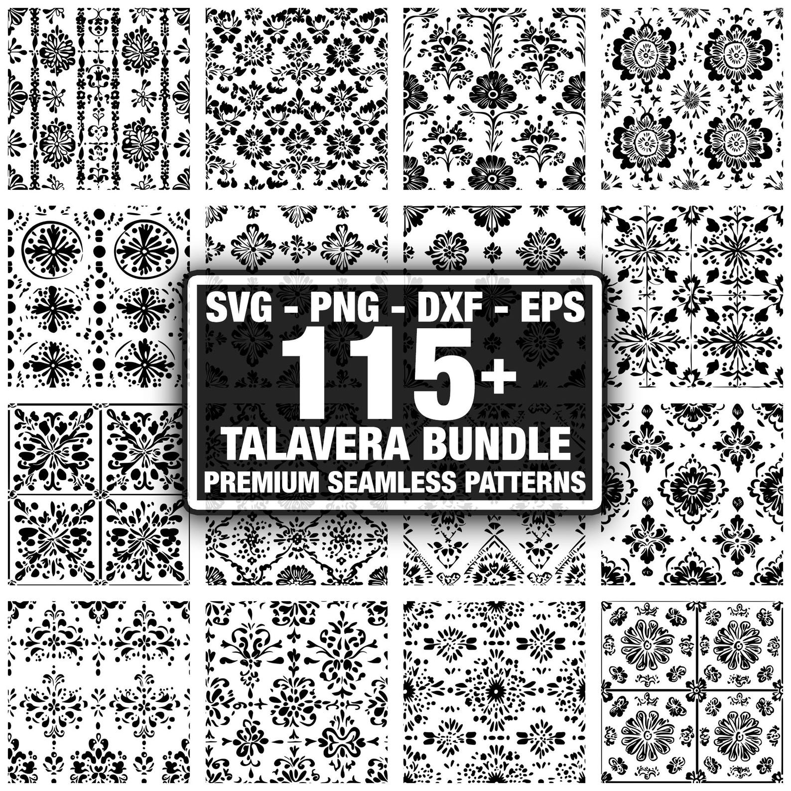 Talavera Mexican Talavera Patterns, Seamless Texture Bundle. Instant ...