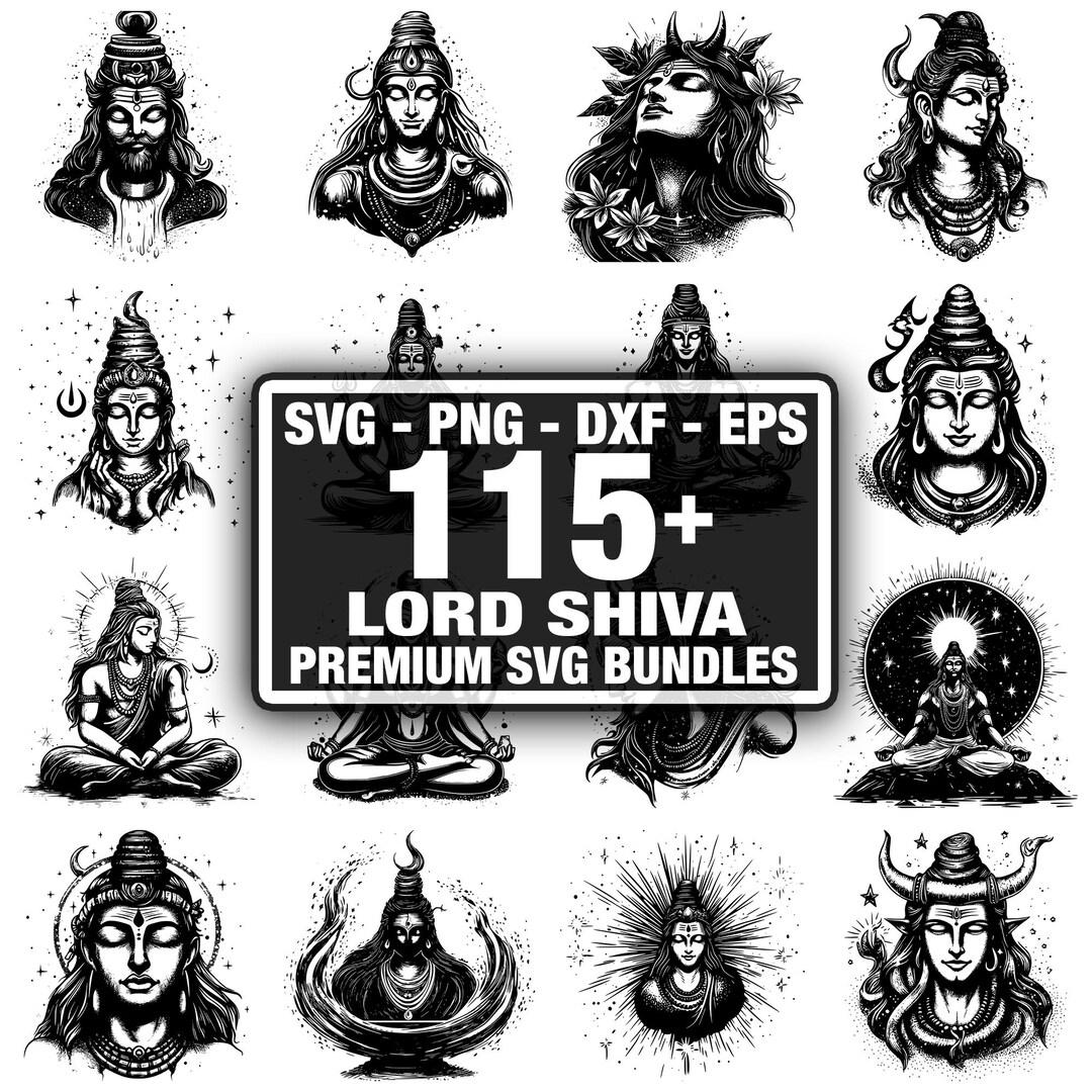 110+ Lord Shiva Bundle, Hindu God Shiva Portraits, Instant Download Png ...