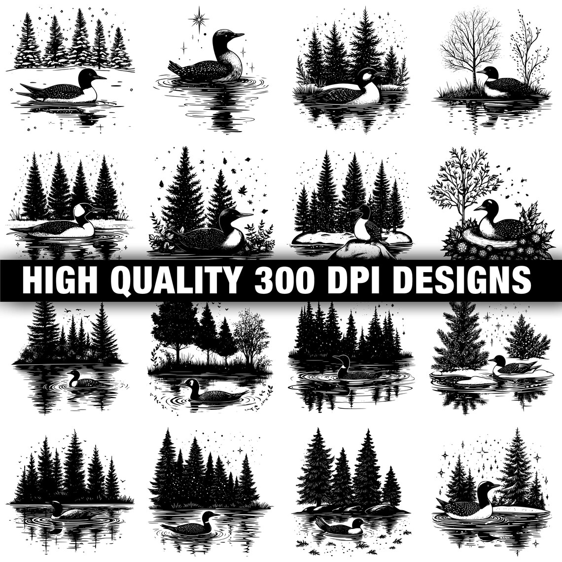 115+ American Loon Bundle, Loon Designs, Instant Download Png, Dxf, Eps ...