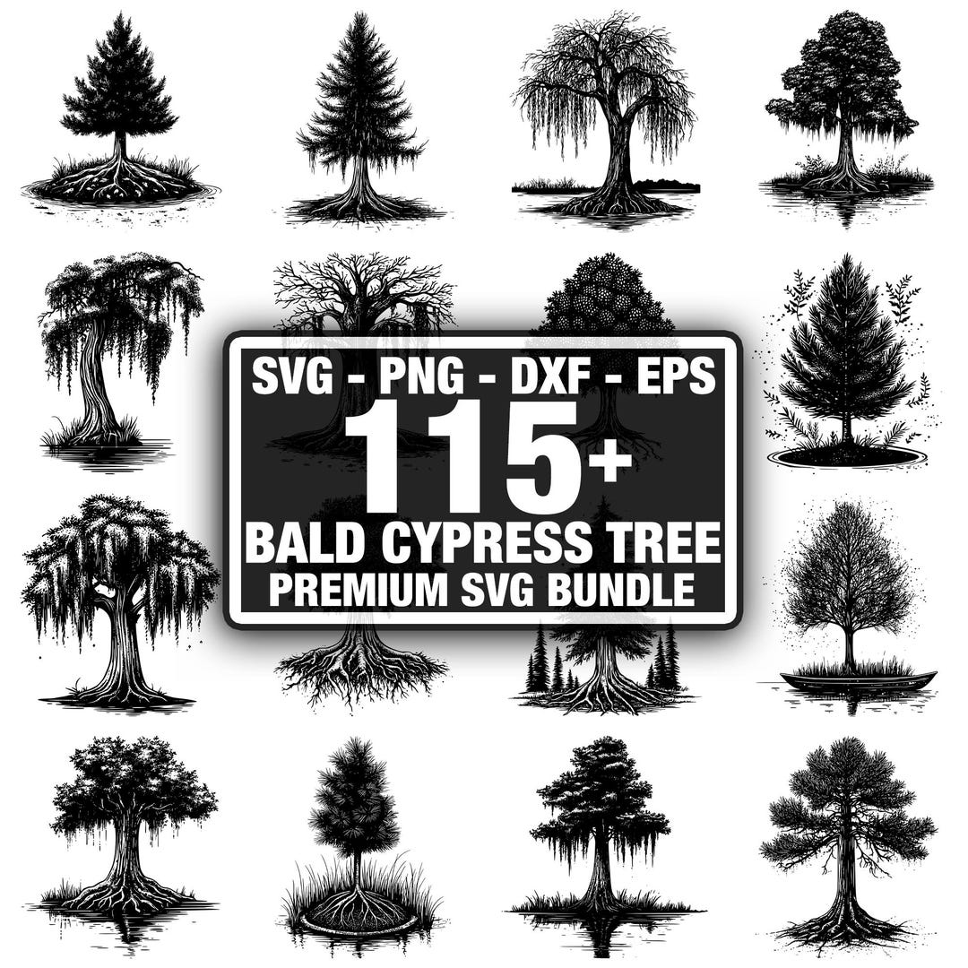 115+ Bald Cypress Tree Bundle, Unique Designs Bundle, Instant Download ...