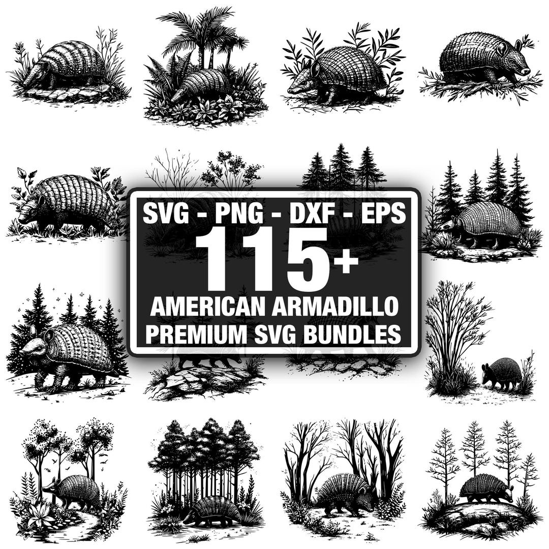 115+ American Armadillo Bundle, Armadillo Designs, Instant Download Png ...