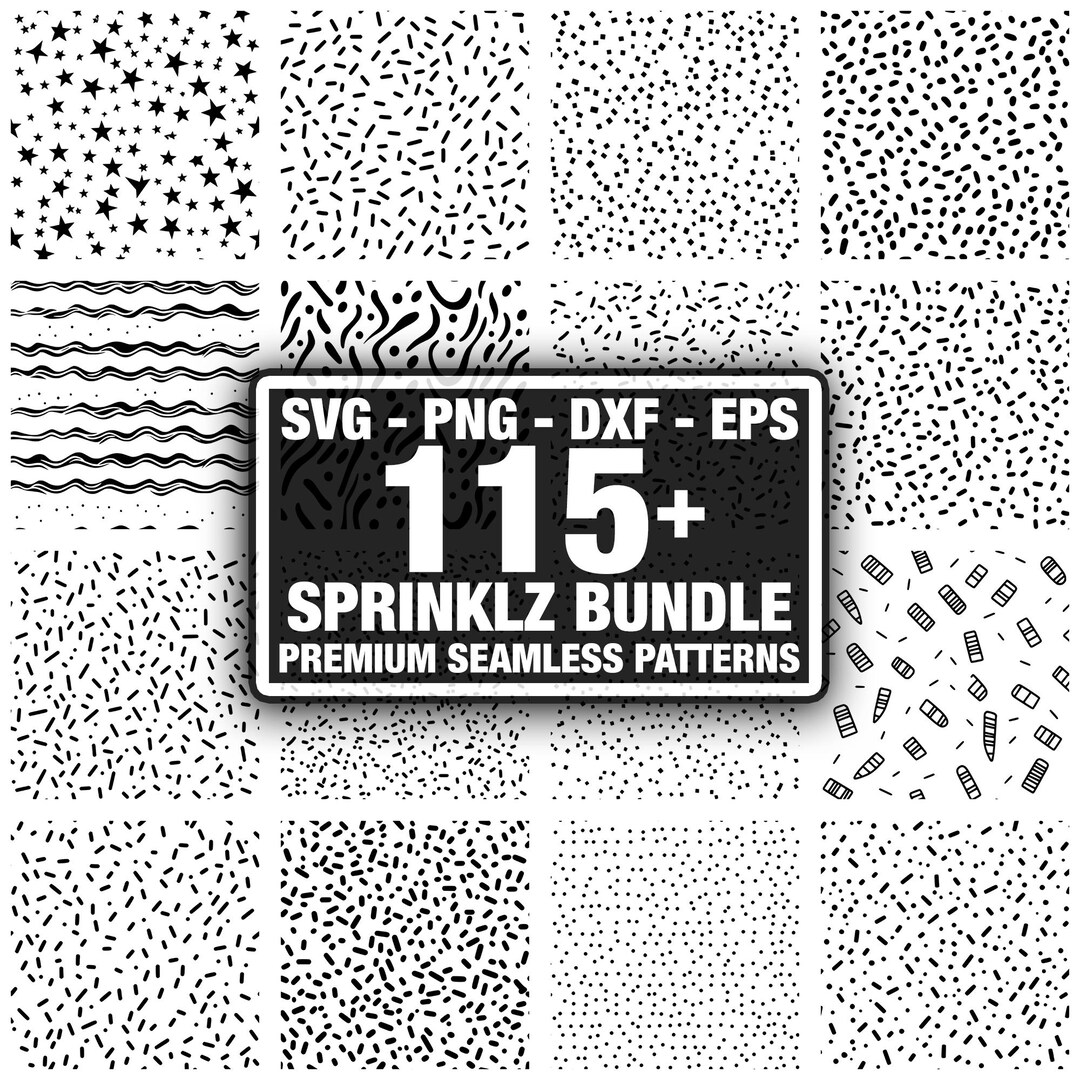 Sprinklz Sprinkle Patterns, Seamless Design Bundle. Instant Download ...