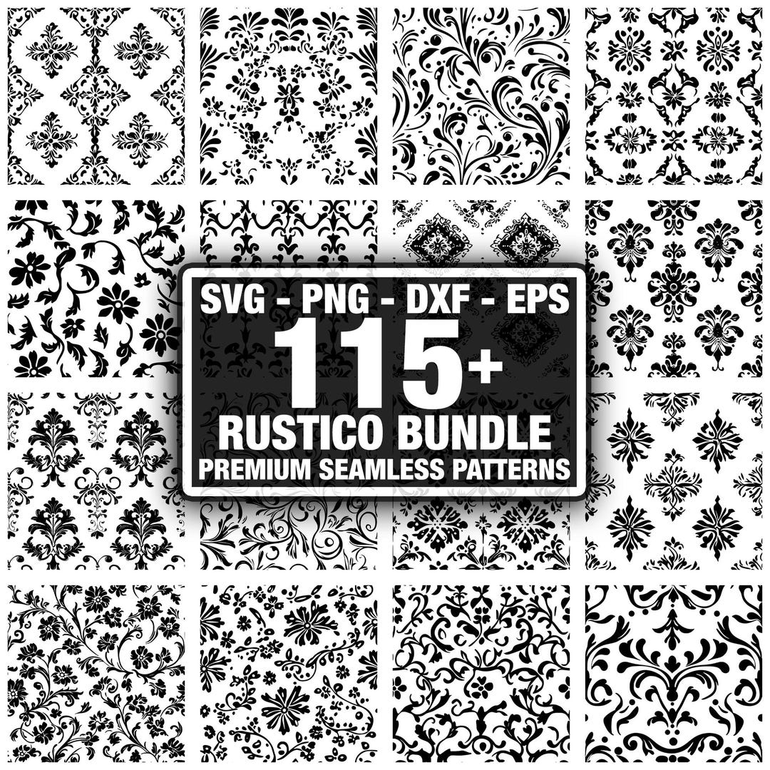 Rustico Western Tooled Leather Patterns, Seamless Design Bundle ...