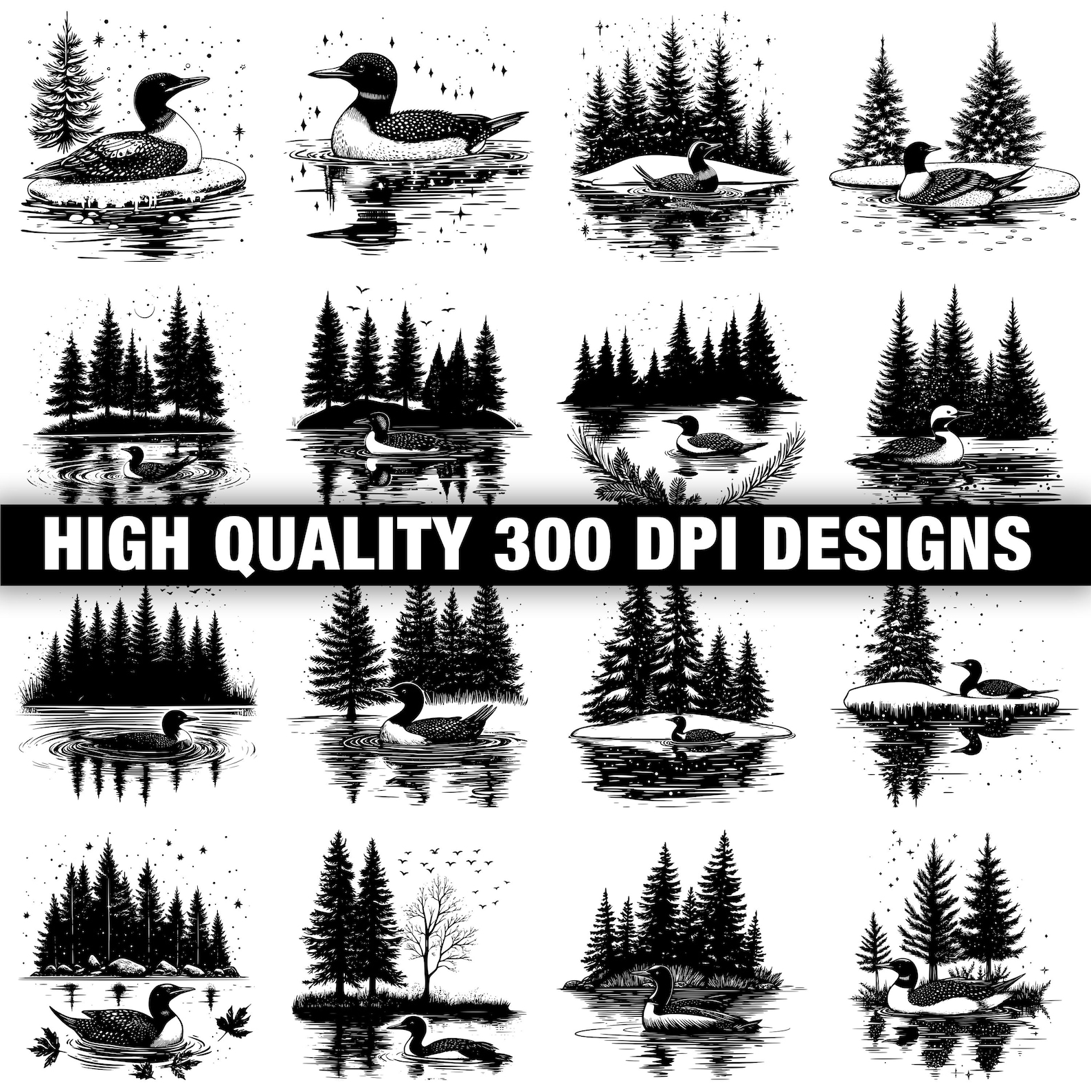 115+ American Loon Bundle, Loon Designs, Instant Download Png, Dxf, Eps ...