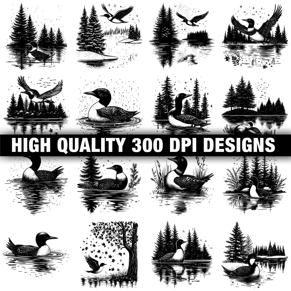 115+ American Loon Bundle, Loon Designs, Instant Download Png, Dxf, Eps ...