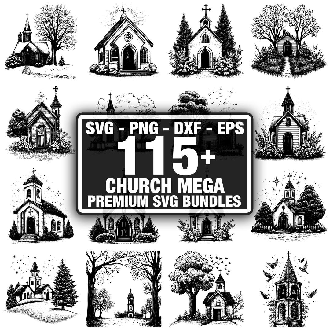 115+ Church Bundle, Religious Architecture Designs, Instant Download ...