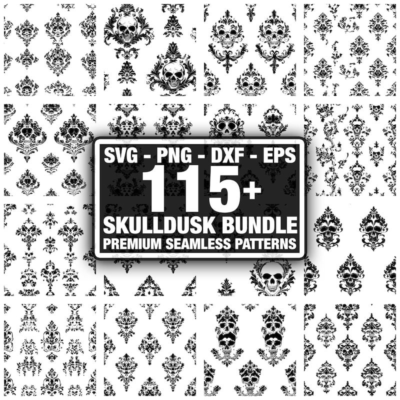 Skull Damask - Etsy