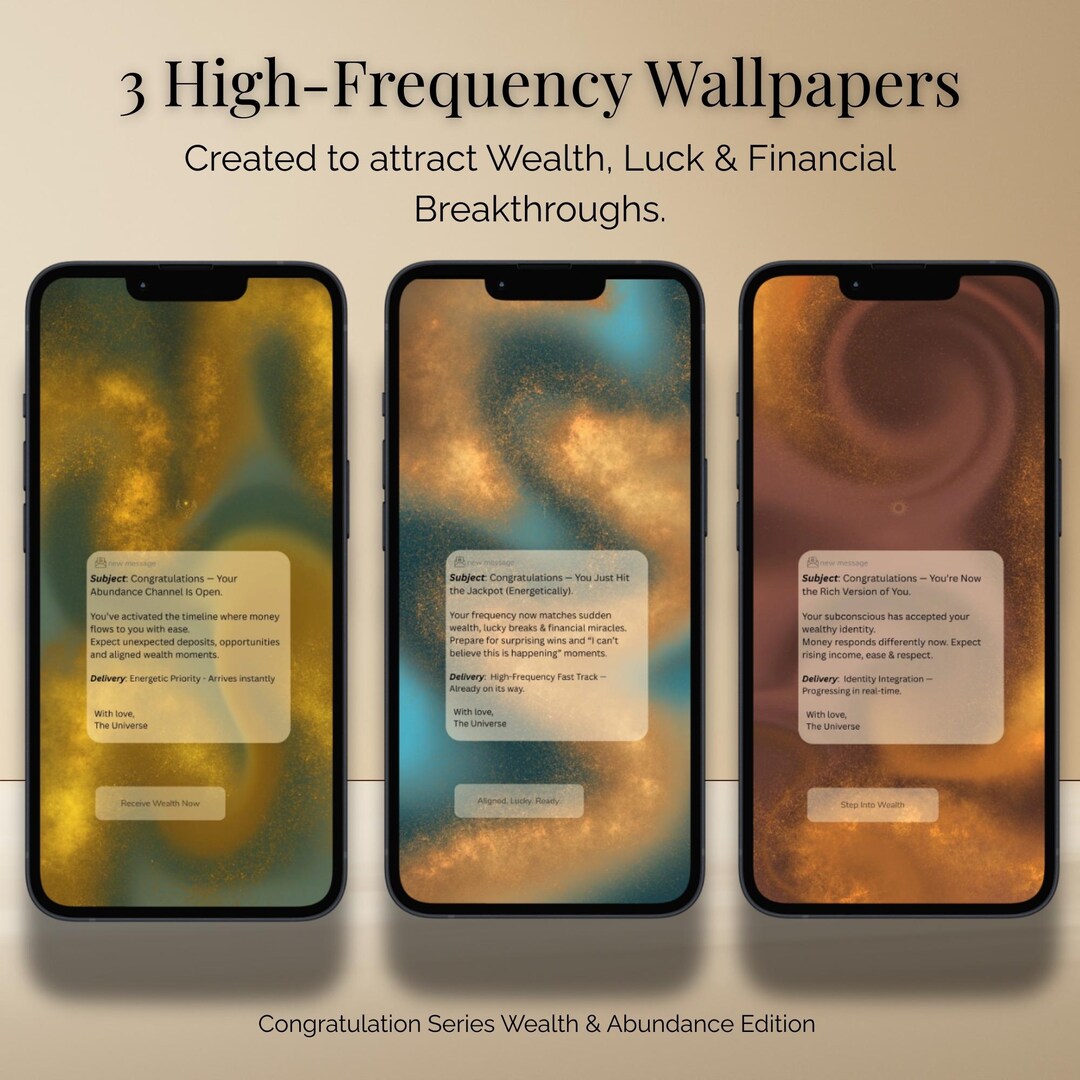 High Frequency Wealth Wallpaper Set | Abundance & Money Manifestation ...