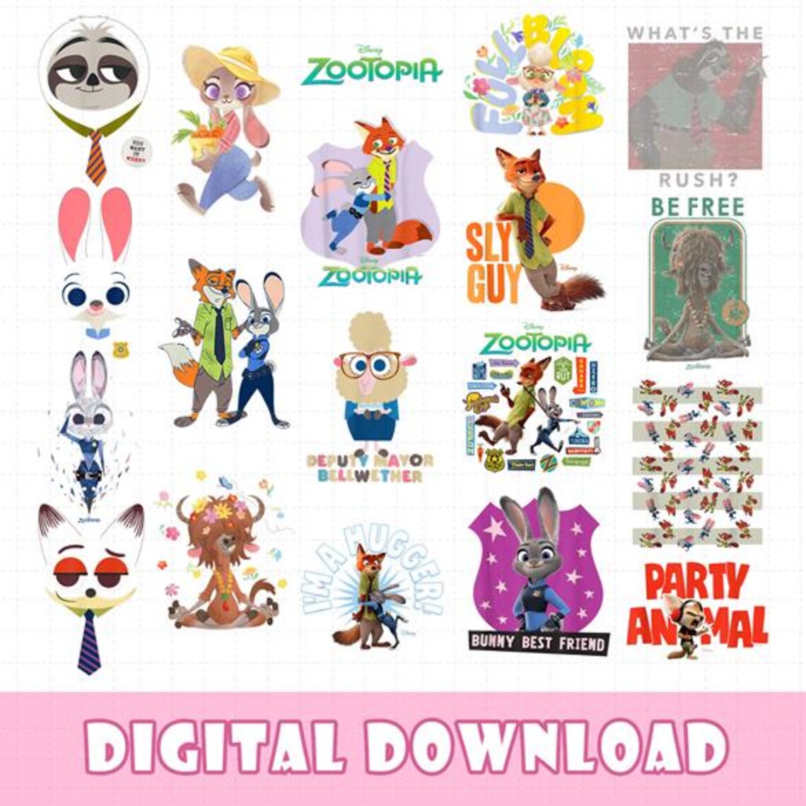 Zootopia Varsity PNG Bundle, Zootopia Characters Png, Nick Wilde Judy ...
