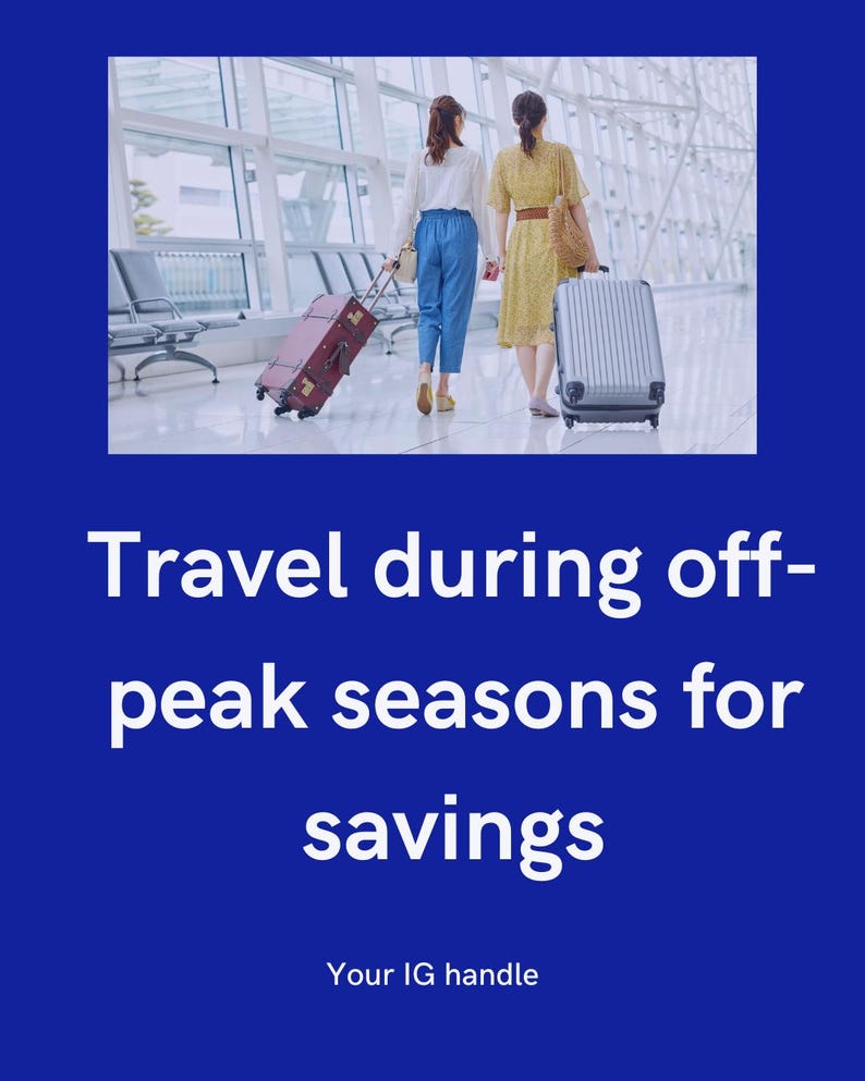 69 Travel on a Budget Tips and Hacks IG Tepmlated - Etsy