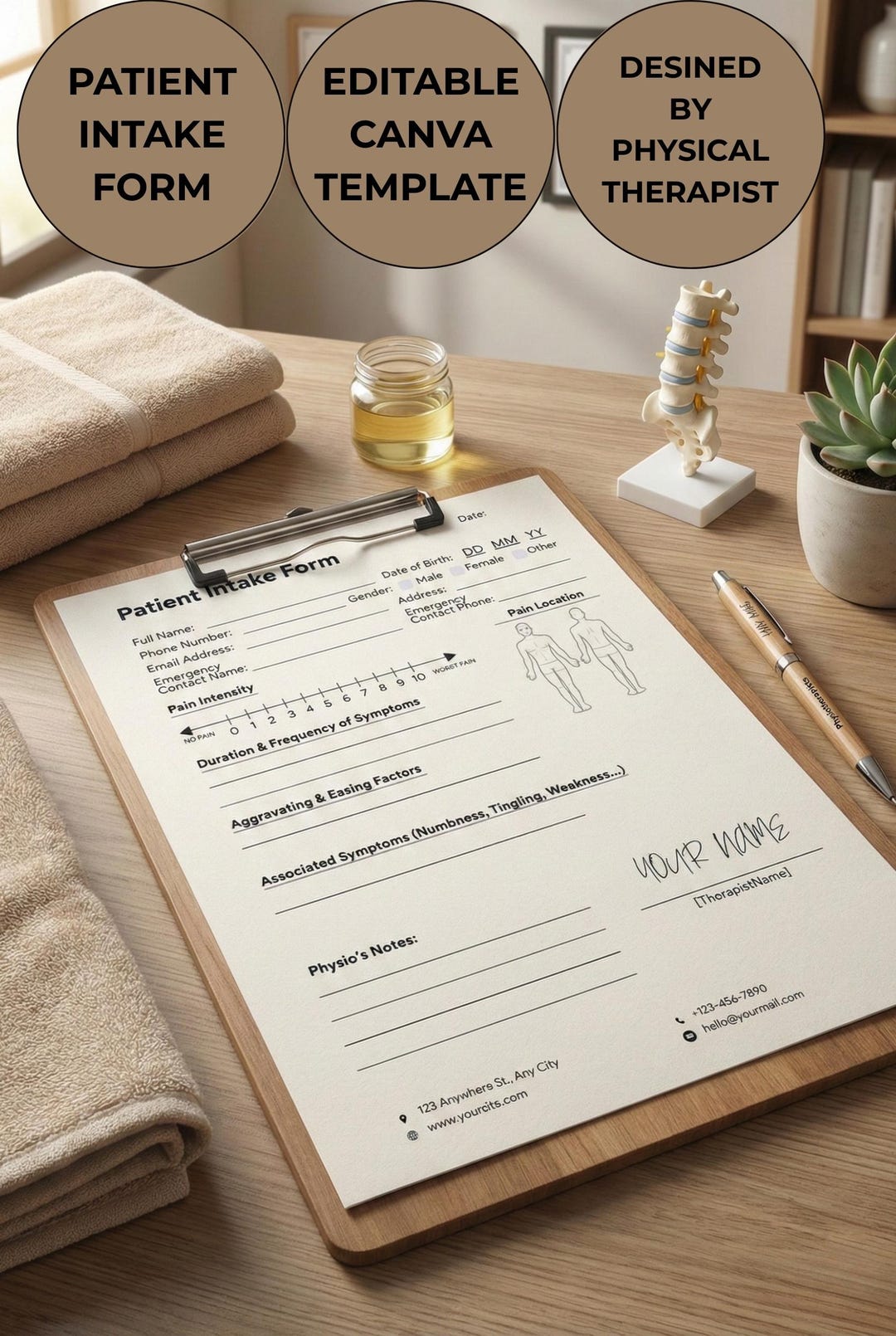Physical Therapy Intake Form, New Patient Registration Template ...