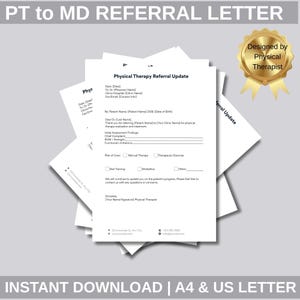 Physical Therapy Referral Letter, PT to MD Report Template, Medical ...