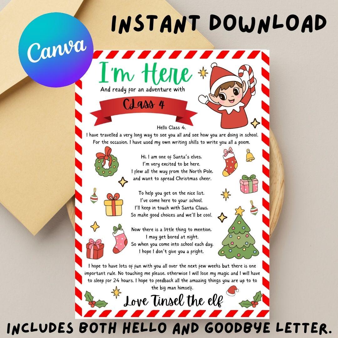 Editable Classroom Elf Arrival Letter, Letter to Introduce a Christmas ...
