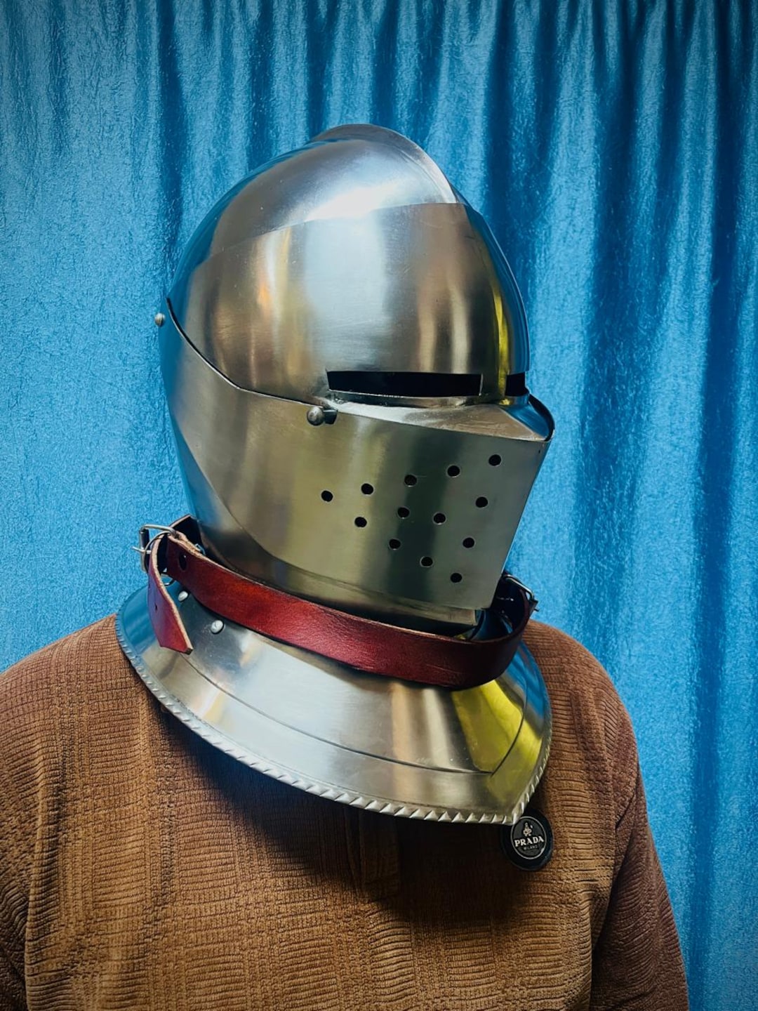 Handcrafted Steel Knight Visor Armor | Crusader Headpiece for LARP ...